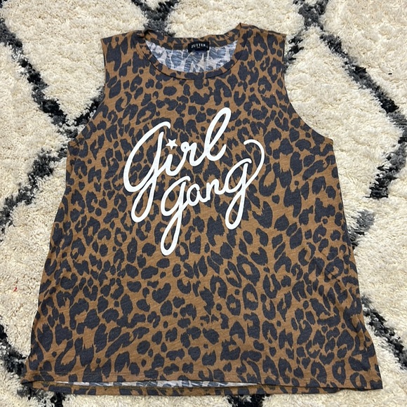 zutter | Tops | Zutter Leopard Print Girl Gang Tank Size Large | Poshmark